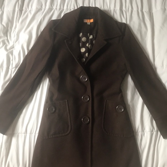 Tulle | Jackets & Coats | Classic Brown Wool Pea Coat | Poshmark